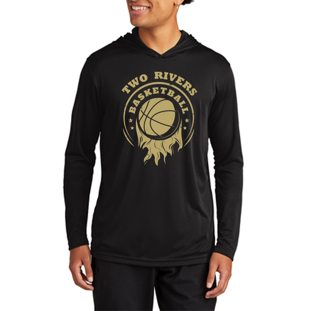 Two Rivers Basketball – Long Sleeve Hooded Performance Tee – Designers ...